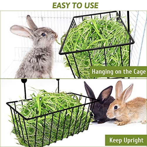 BNOSDM 2 Pack Rabbit Hay Feeder Bunny Hay Holder for Cage Hanging Guinea Pig Hay Rack Mental for Rabbits Bunnies Guinea Pig Chinchilla