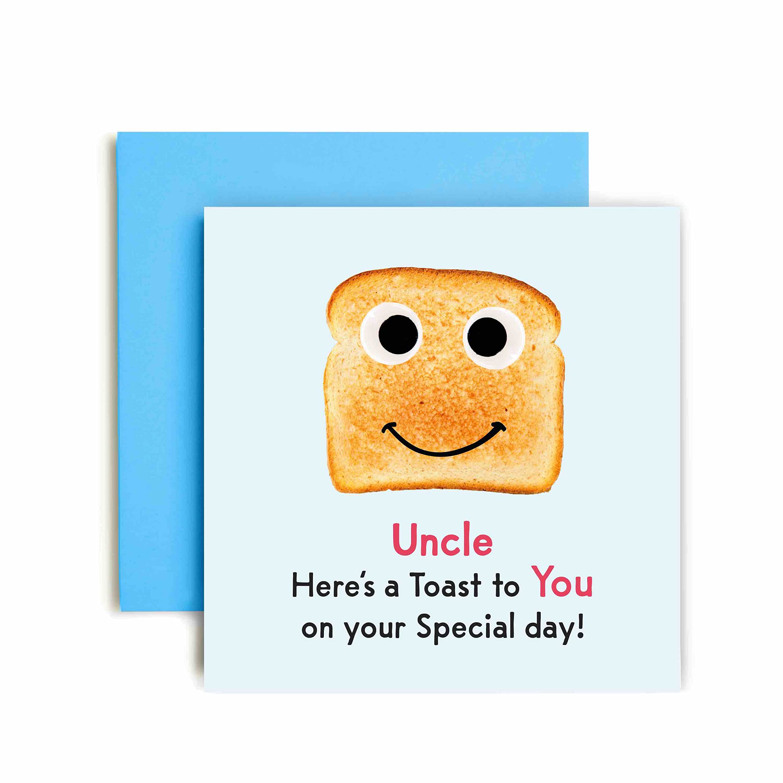 Huxters Birthday Cards for Men ā Special Toast to Uncle Birthday Card ā Funny Birthday Card for Uncle with Recyclable Envelope Included ā Original Illustrative Artwork (Uncle)