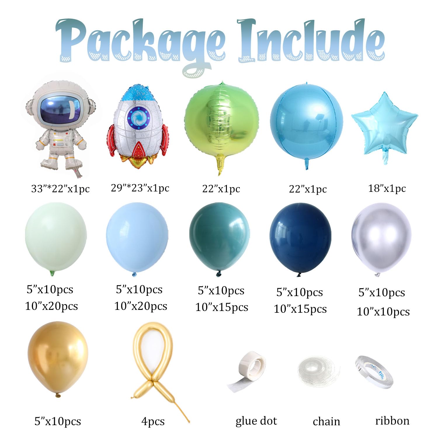 Outer Space Birthday Decorations 152pcs Universe Astronaut Theme Balloons Arch Kit Astronaut Rocket Navy Blue Foil Latex Balloons For Boys Kids Birthday Party Baby Shower Decor