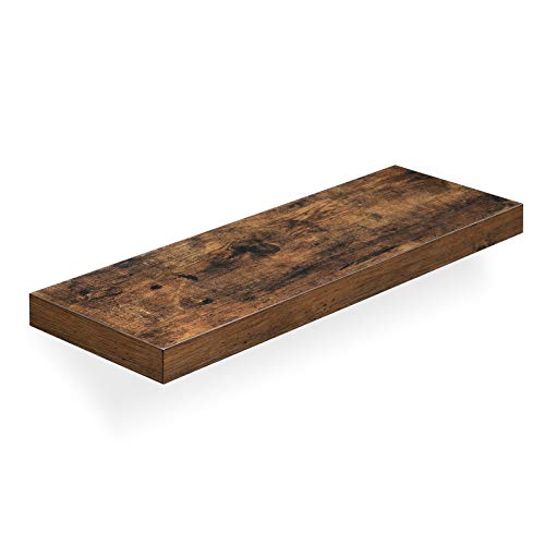 VASAGLE Wall Shelf, Vintage 1 shelves,Floating Shelf 23.6 inch, Hanging Shelves Wall Mounted, for Photos, Decorations, Rustic Brown