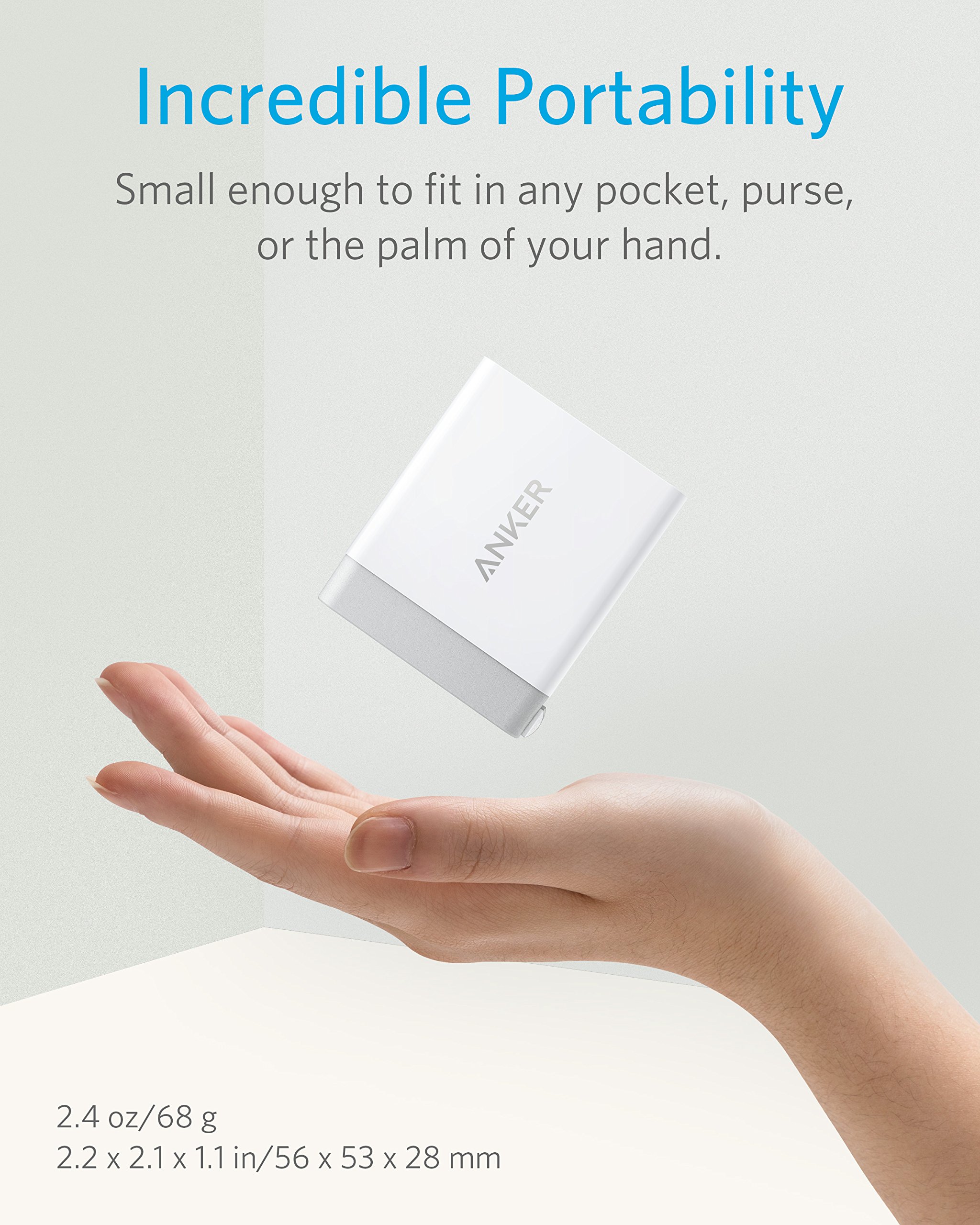 Quick Charge 3.0, Anker 18W 3Amp USB Wall Charger (Quick Charge 2.0 Compatible) PowerPort+ 1 for Galaxy S10/S9/S8/Edge/Plus, Note 8/7, LG G4, HTC One A9/M9, Nexus 9, iPhone, iPad and More