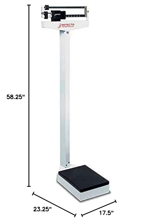DETECTO 437 Mechanical Physician Beam Scale, No Height Rod/Wheels