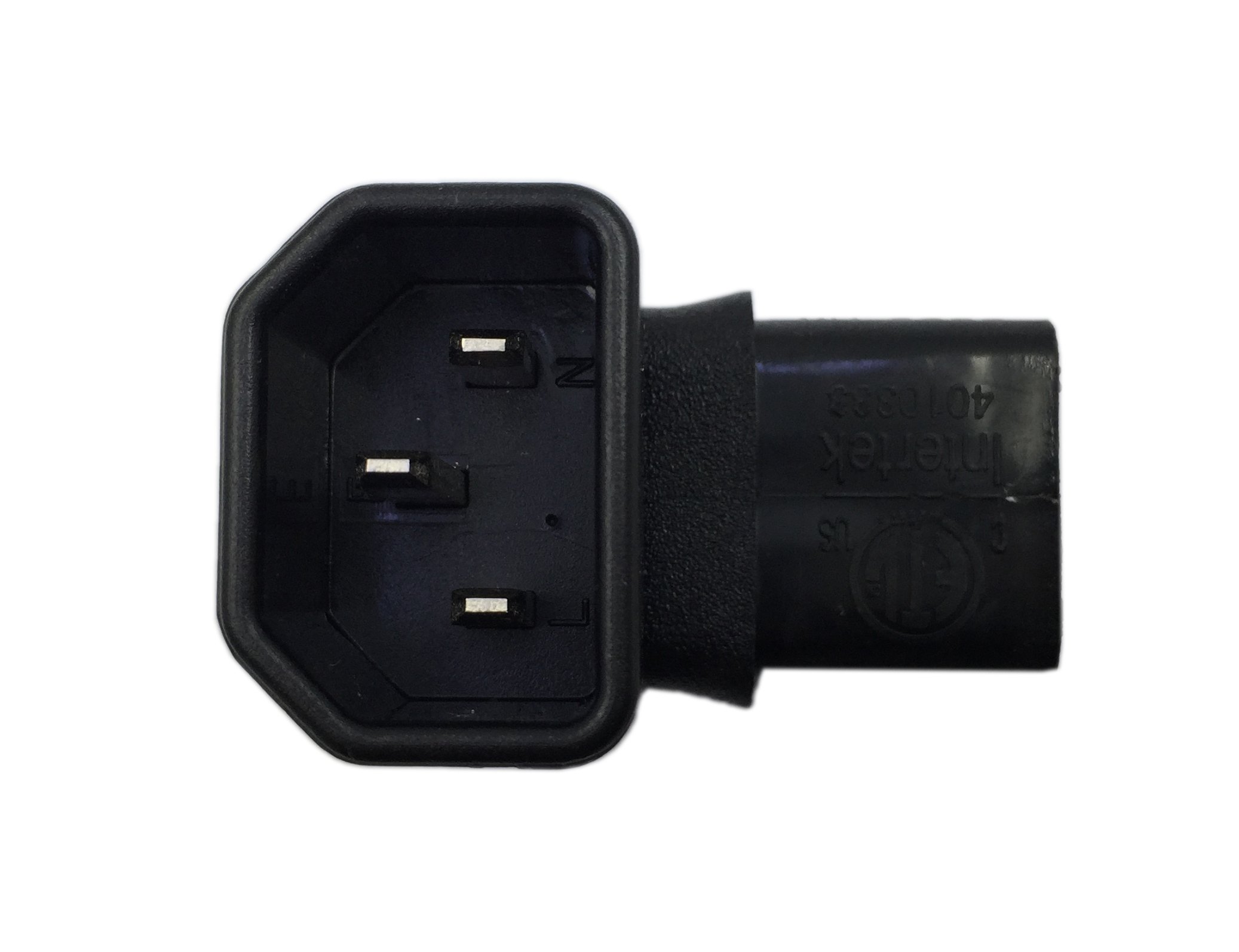 CERRXIAN Down Angle IEC 320 C14 3 Pin Male to C13 Female PDU PSU UPS Power Extension Adapter Receptacle for LCD LED TV Wall Mount