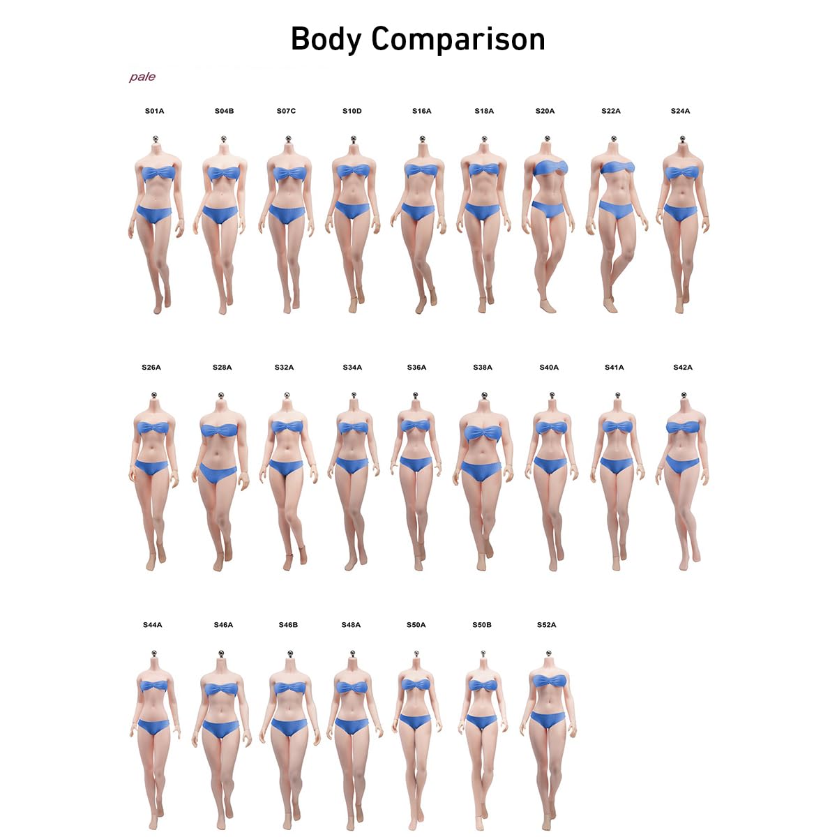 HiPlay TBLeague Seamless Action Figure Anime Body Type and Small Bust 1:6 Scale S45A(Suntan, Without Head)