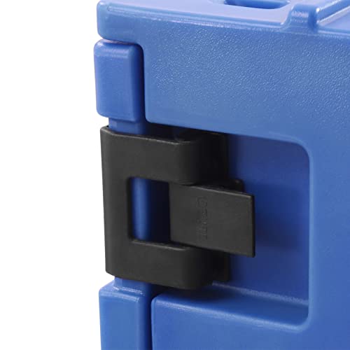 GDAE10 End-Loading Insulated Food Pan Carrier,82Qt/90L Hot Box for Catering, PE Food Box Carrier One-Piece Buckle, Front Loading Food Warmer w/Handles&Wheels, for Restaurant, Canteen, Blue