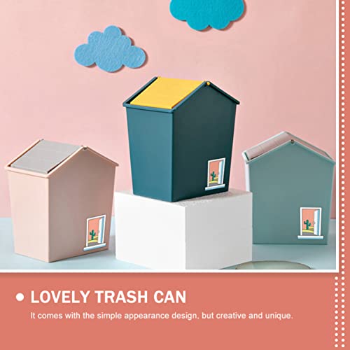 Cabilock 4pcs Desktop Trash can Small Rubbish can Waste Bin Rubbish Storage can Rubbish Container Cute Trash can Work Desk Decor car bin Waste Paper Bucket Office Waste Paper bin with Cover