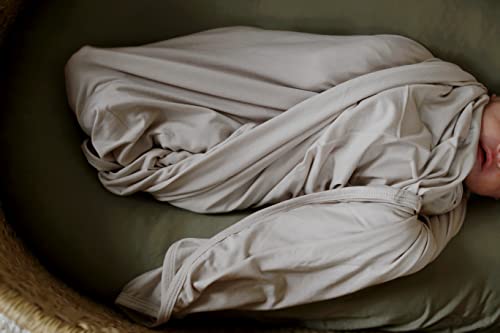 Marlowe & Co Premium Knit Viscose from Bamboo Swaddle Blanket, 47in x 47in (Natural)