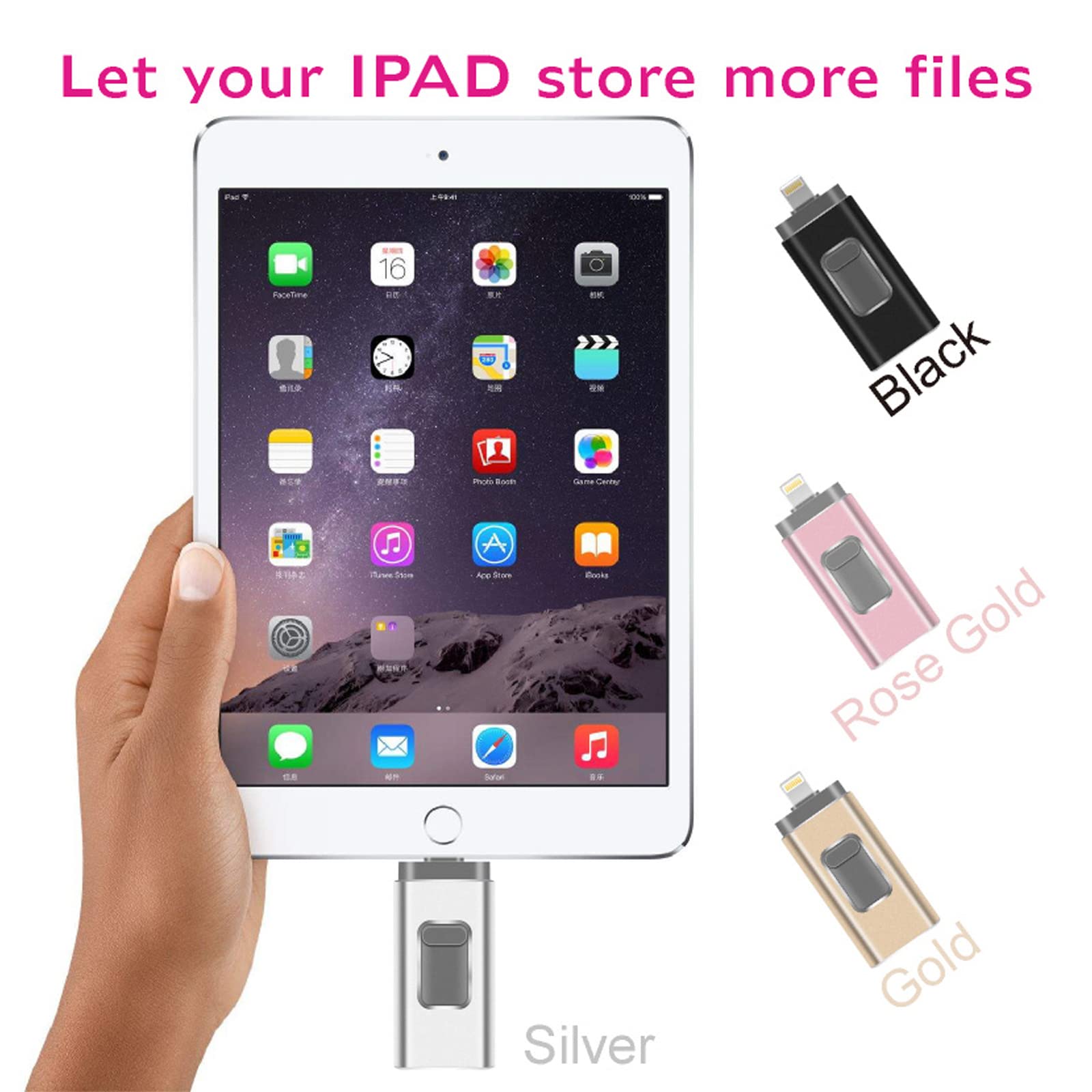 AQWEI 4 in 1 High Speed USB Multi Drive Flash Drive, Photo Stick Omni for iPhone and Computer, Flash Drive for iPhone & Photo Stick for Android Phones, 4 in 1 Drive Photo Stick Omni (128GB,Black)