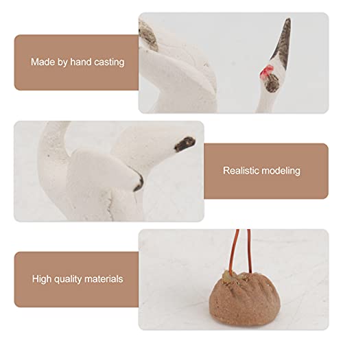 Angoily 3pcs Zen Garden Miniatures Ceramic Crane Figurine Statue Japanese Zen Garden Accessories Fairy Garden Animals for Micro Landscape Terrarium Decor