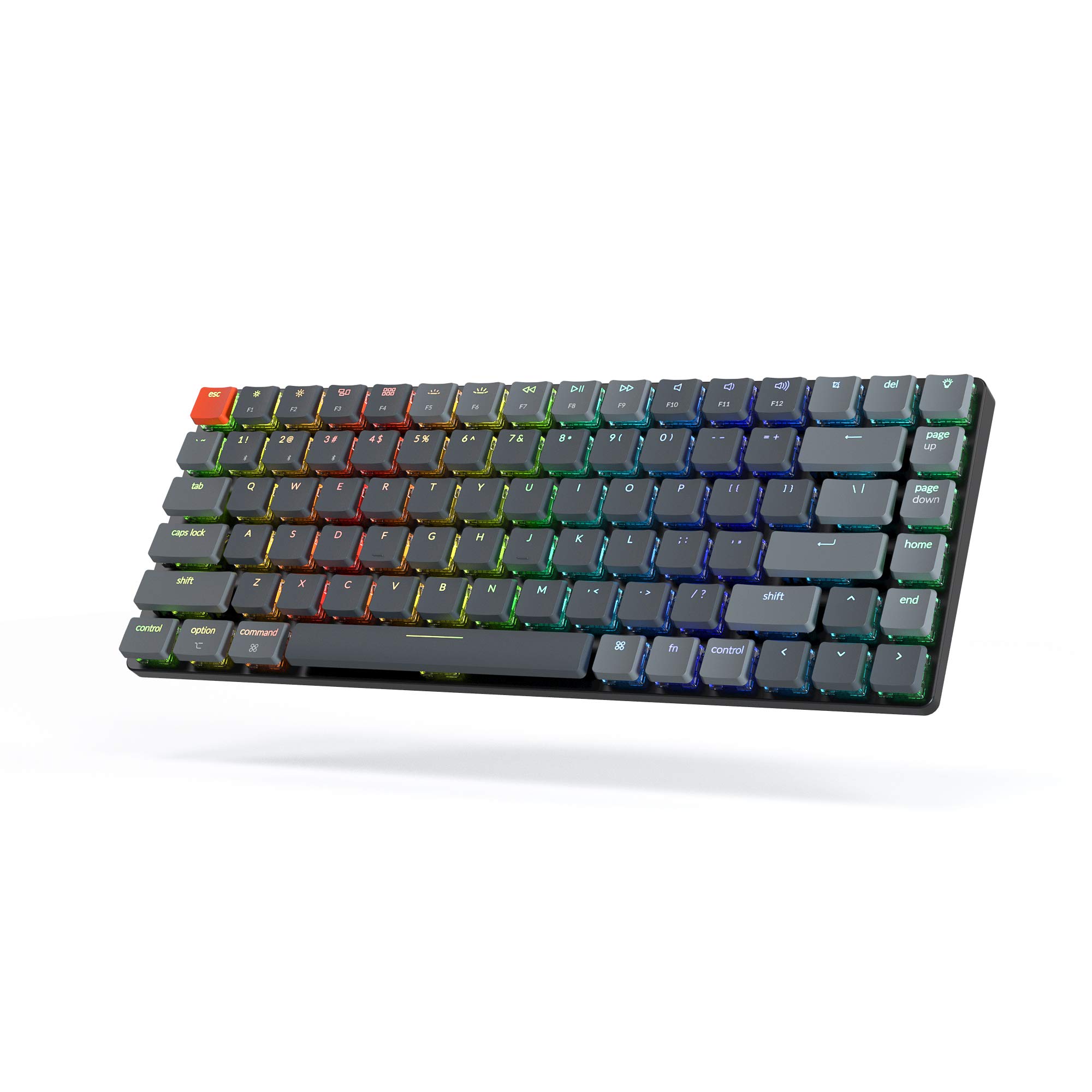 Keychron K3 Ultra-Slim 75% Layout RGB Backlit Wireless Bluetooth/Wired USB Mechanical Keyboard, Hot Swappable Low-Profile Keychron Optical Red Switch 84 Keys Gaming Keyboard for Mac Windows-Version 2