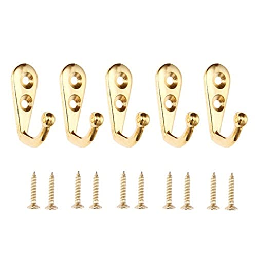 ANYUFEI 5Pcs Wall Hanger Curved Buckle Horn Lock Clasp Hook Zinc Alloy Door Wall Hooks Hanger Black/Gold/Silver/Bronze w/Screws (Size : A)