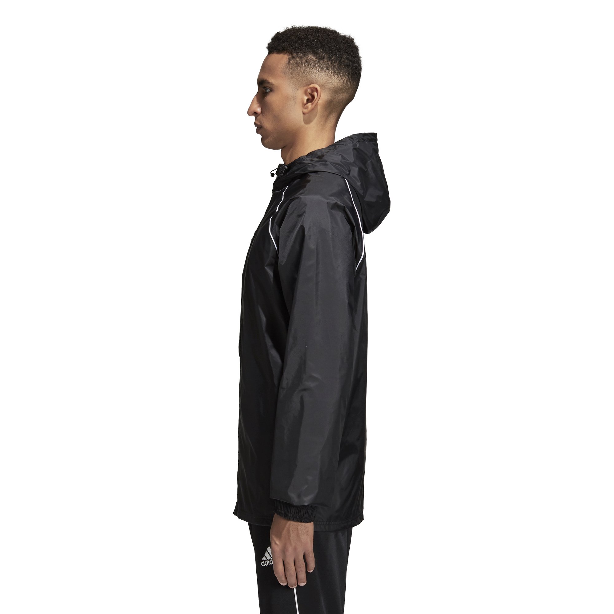 adidas Men's Core 18 Rain Soccer Jacket, Black/White, XX-Large