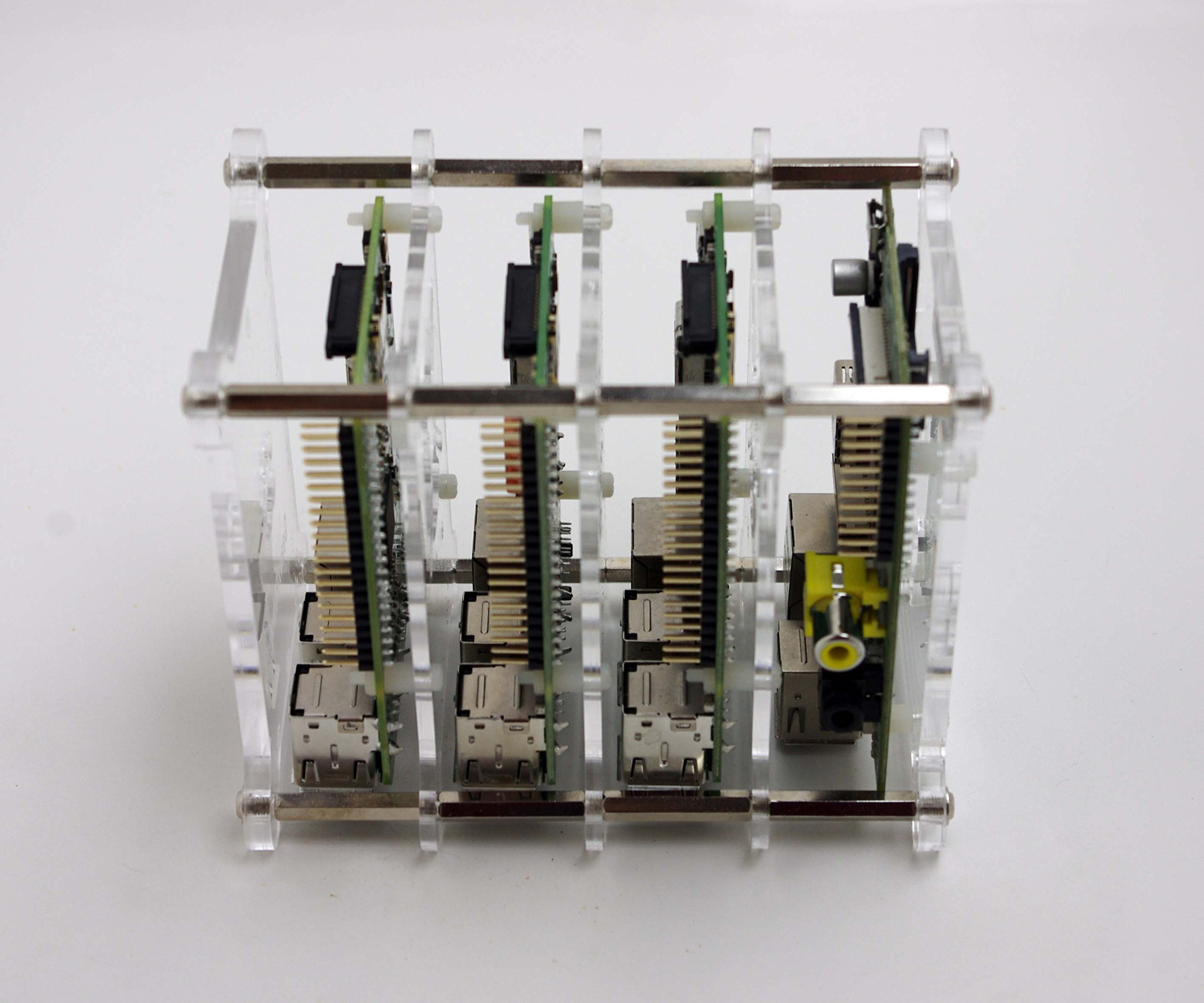 GeauxRobot Raspberry Pi 3 Model B 4-layer Dog Bone Stack Clear Case Box Enclosure also for Pi 2B B+ A+ B A