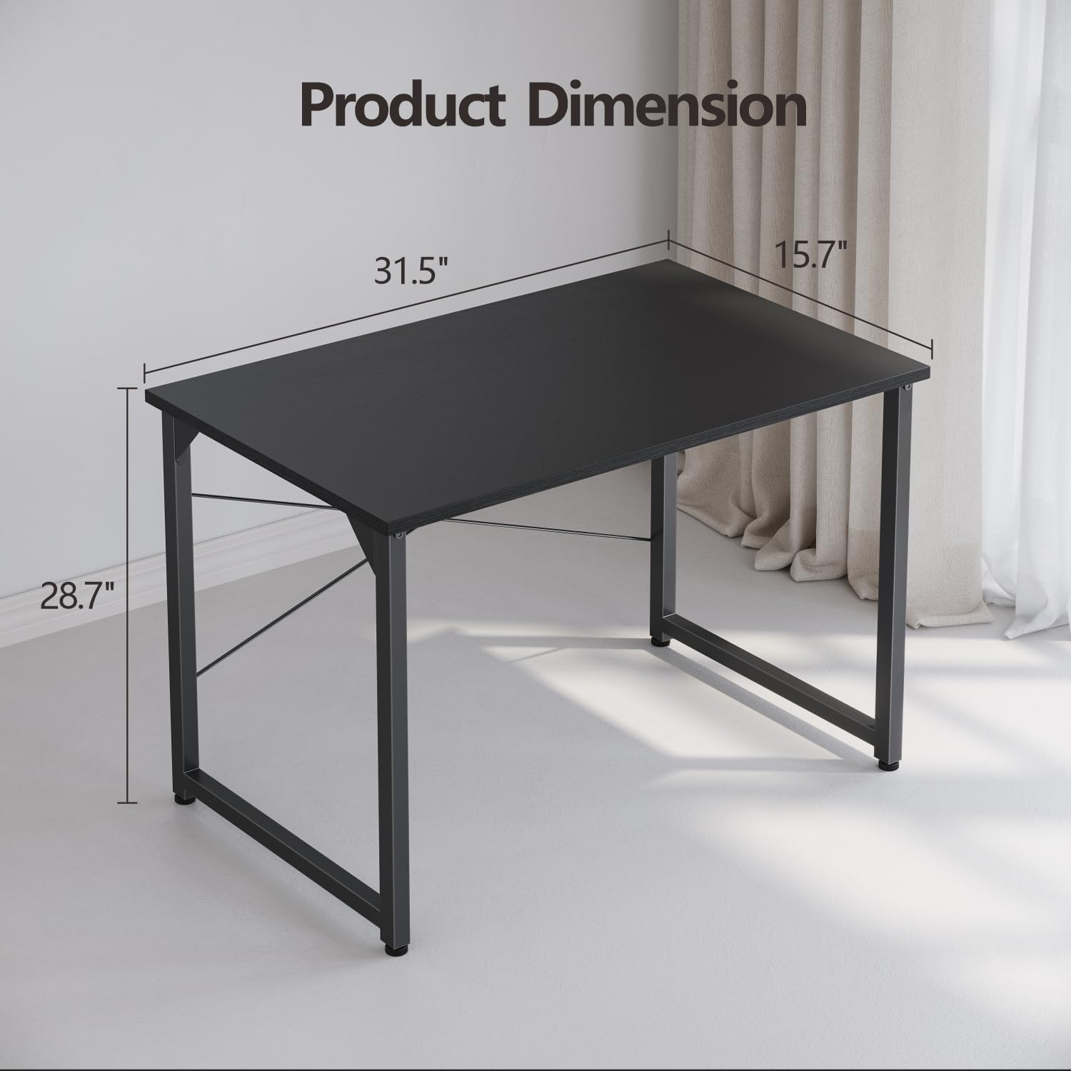BANTI Computer Desk, 47 inch Home Office Desk, Modern Simple Style PC Table for Home, Office, Study, Writing, White