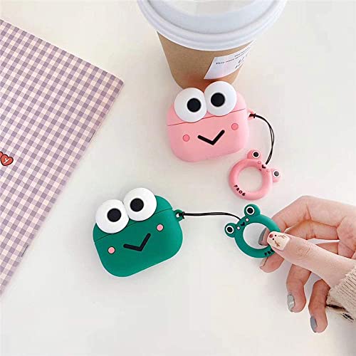 Rertnocnf Compatible with Earbuds Case Airpods Pro, Cute Big Eyes Frog Design Cover Creative Animals Soft Anti-Scratch Wireless Earphone Protector