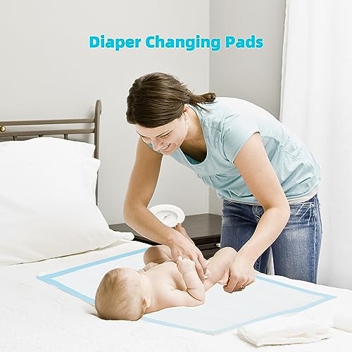 Nihao Honey Disposable Changing Pads for Baby, 30 Pack Portable Diaper Changing Pad Liner, Baby Changing Pad Waterproof Underpads Changing Table Pads Leak-Proof Breathable (Blue, 18x24 Inch)