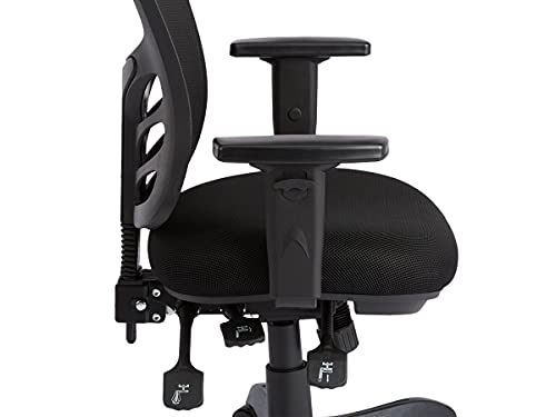 Amazon Basics Ergonomic Mid-Back Mesh Desk/Computer Chair with Adjustable Seat, Armrests, and Lumbar Support, Black, 21.26" x 25.59" x 39.17"
