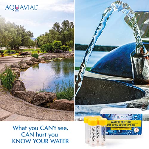 AquaVial Well Water Testing Kit 4 Pack | E Coli and Coliform Water Test Kit | Water Testing Kits for Drinking Water Pool Pond Lake Well | Water Test Kit Easy to Use | Home Industrial Water Test Kit