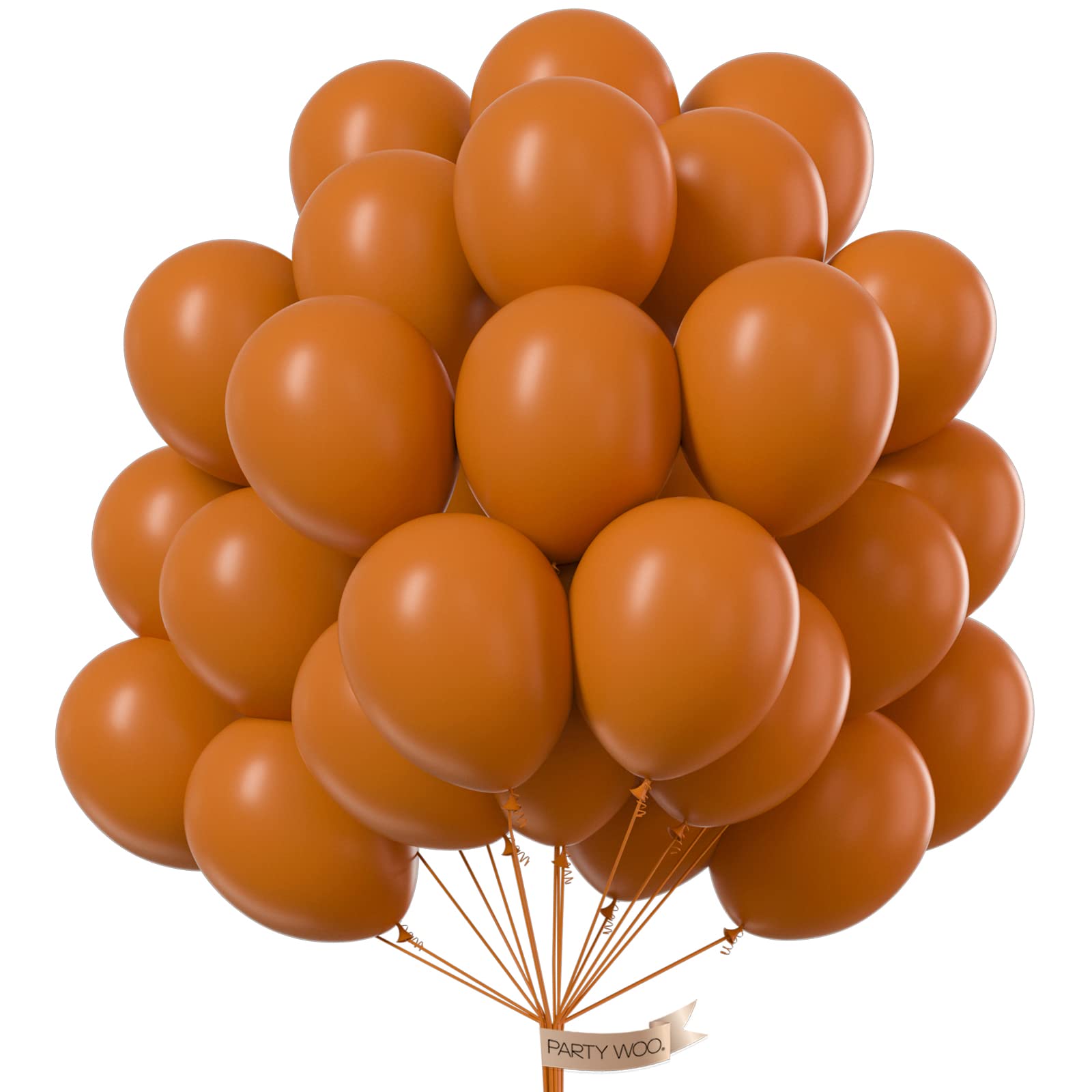 PartyWoo Burnt Orange Balloons, 50 pcs 12 Inch Boho Orange Balloons, Brownish Orange Balloons for Balloon Garland or Balloon Arch as Birthday Party Decorations, Baby Shower Decorations, Orange-F53