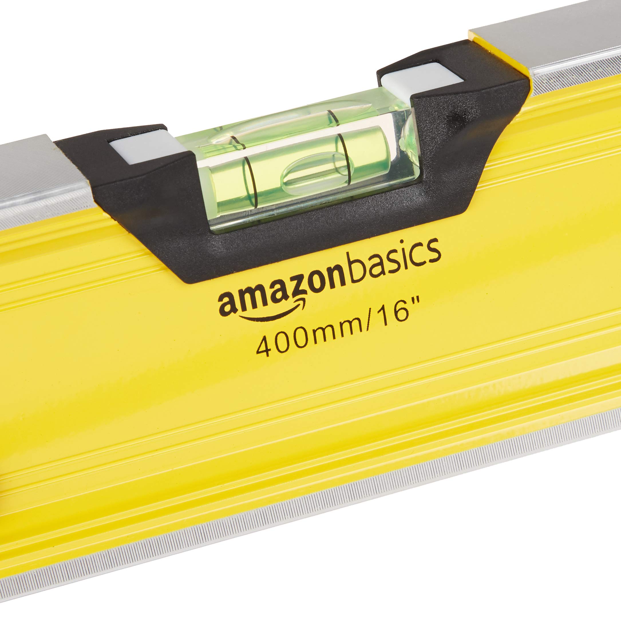 Amazon Basics 16-Inch Heavy-Duty, Shock-Resistant Aluminum Alloy Magnetic Spirit Level with Adjustable Carrying Bag