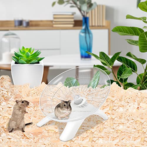 Hamster Wooden House Small Pets Hideout + Flying Saucer Silent Running Exercise Wheel for Dwarf Hamster Russian Robo