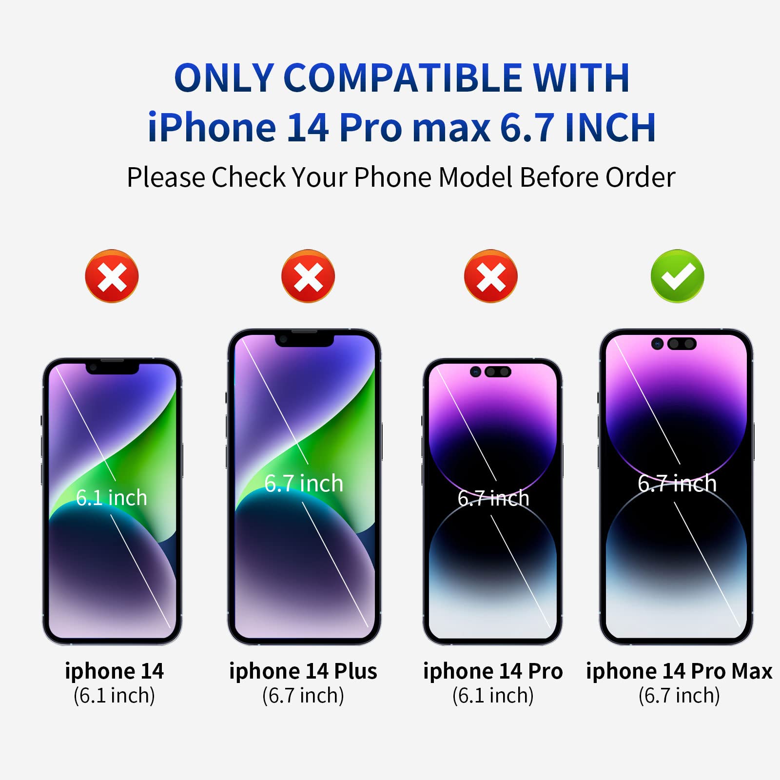 ACAGET Bluetooth 5.3 Earbuds White & iPhone 14 Pro Max Case Clear with Ring Kickstand, Sport Earphones with Over Ear Earhook and Protective Case for iPhone 14 Pro Max