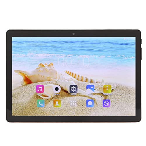 Airshi Portable Tablet, 5G WiFi Dual Band Call Support 4G RAM 128G ROM 10 Inch Tablet Octa Core Processor 100-240V for Home for Travel (Gold)