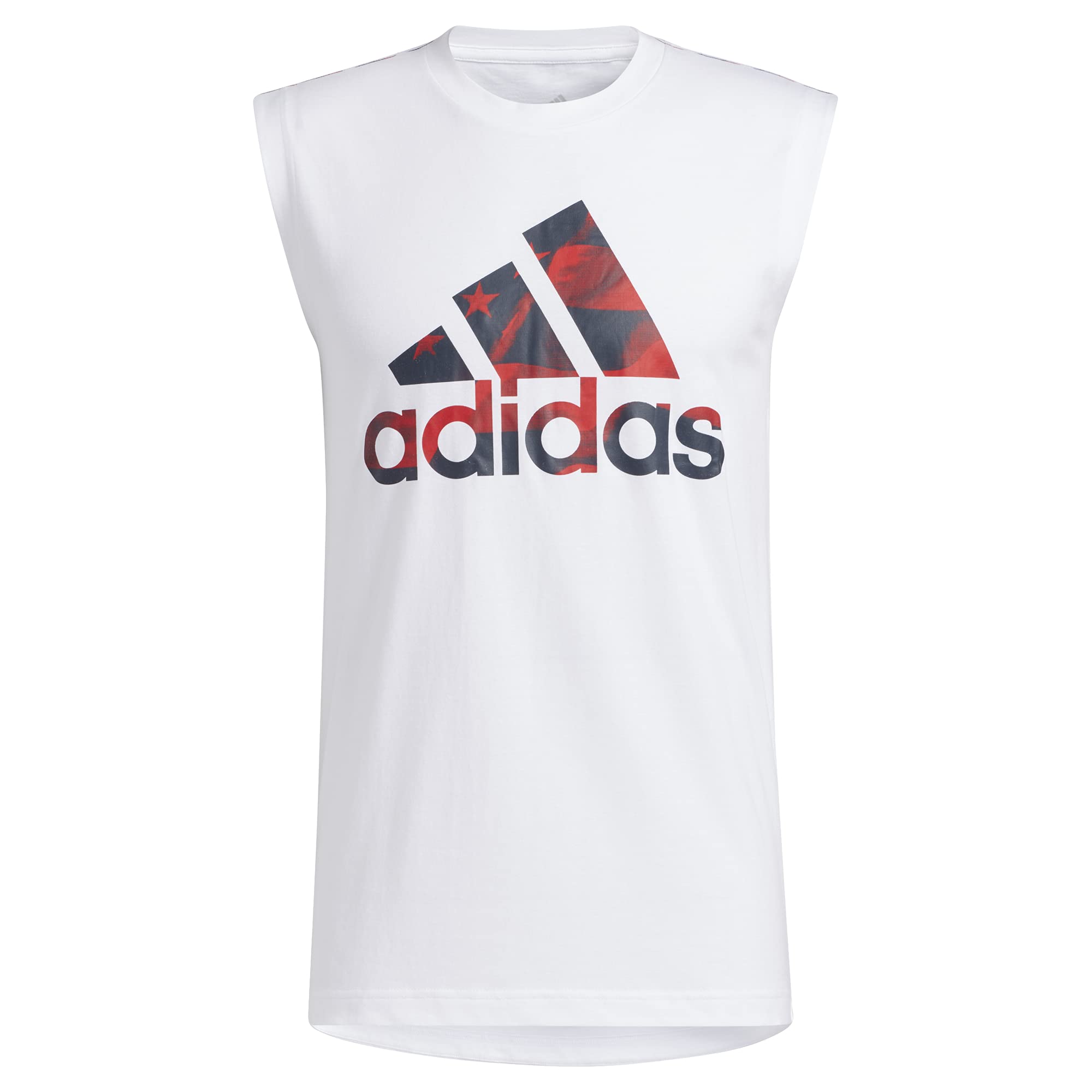 adidas Mens Americana Cotton Graphic Tank White Large