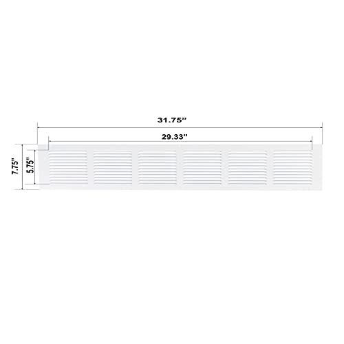 Amazon Basics 1RA3006WH White 30" W X 6β H Return Air Grille Duct Cover for Ceiling and Wall 1 Pack
