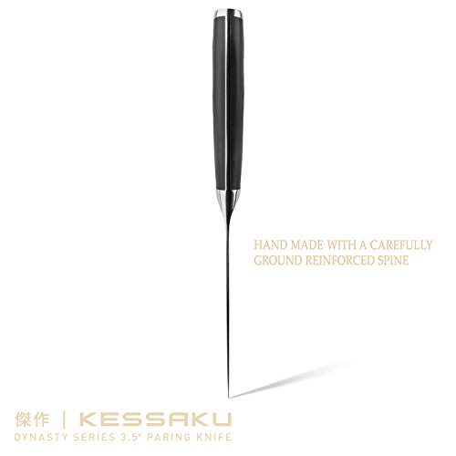 KESSAKU Paring Knife - 3.5 inch - Dynasty Series - Razor Sharp Kitchen Knife - Forged ThyssenKrupp German High Carbon Stainless Steel - G10 Garolite Handle with Blade Guard