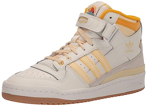 adidas Men's Forum Mid Sneaker, Cloud White/Crew Yellow/Gum, 15