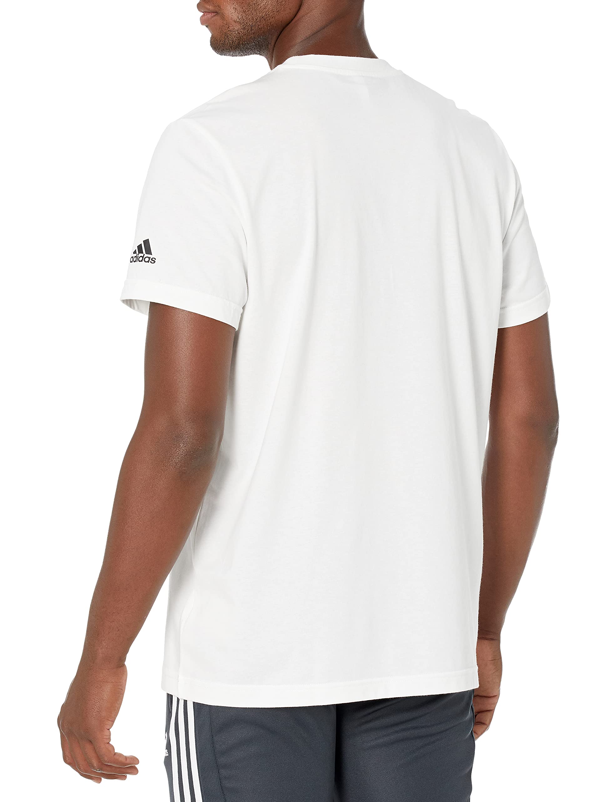 adidas Men's Fresh Threes Graphic Tee, White, Large