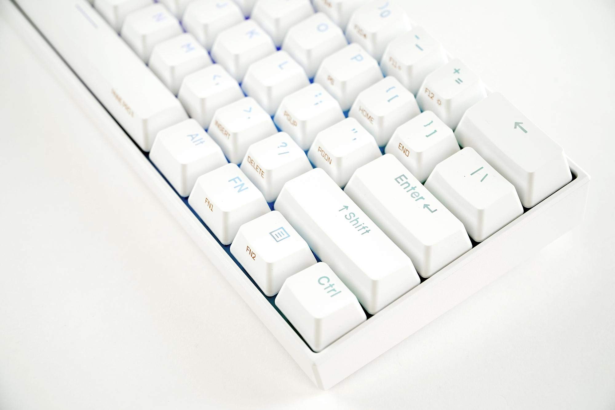 Obinslab Anne 2 Pro Mechanical Gaming Keyboard 60% True RGB Backlit - Wired/Wireless Bluetooth 4.0 PBT Type-c Up to 8 Hours Extended Battery Life, Full Keys Programmable (Gateron Red, White)
