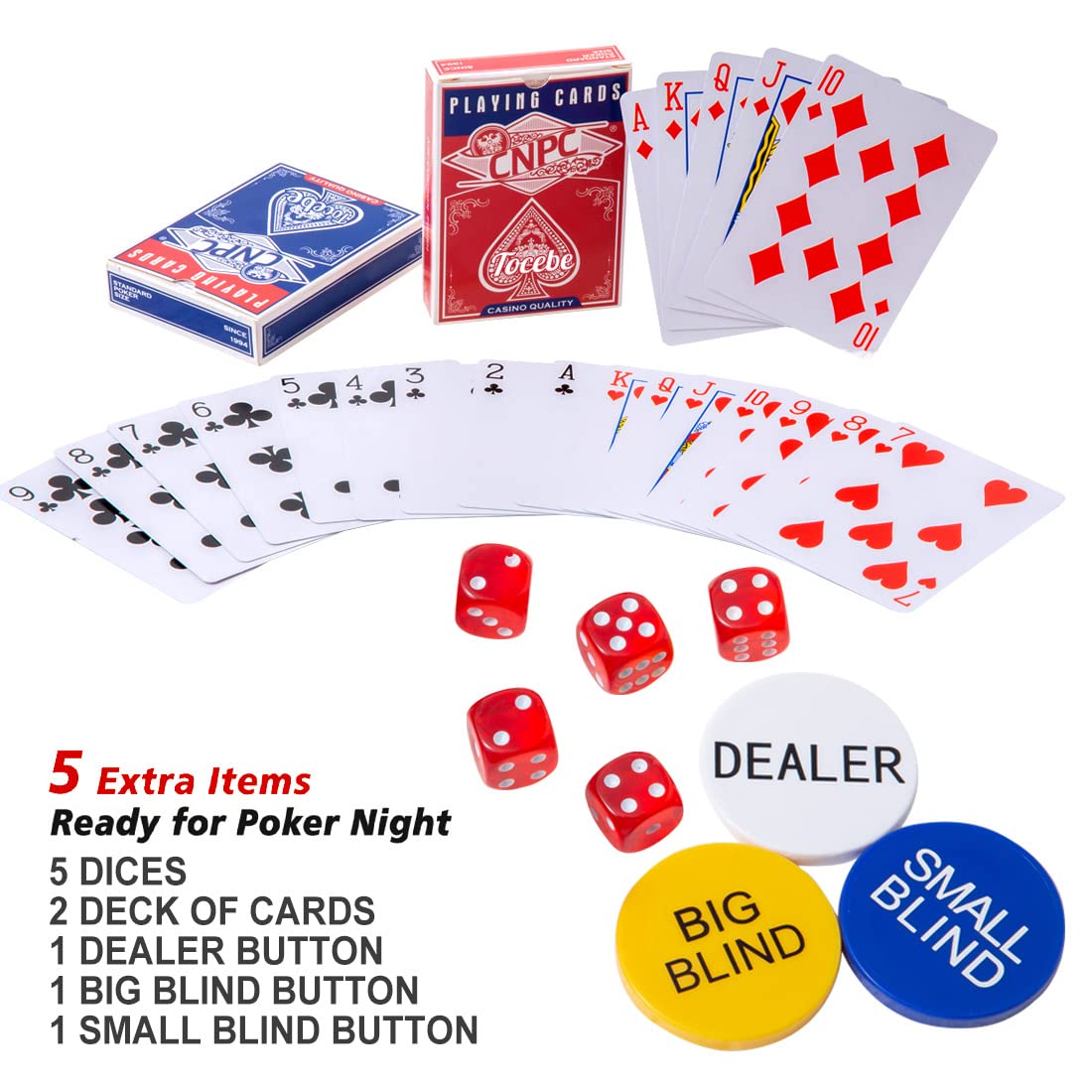 Deluxe Poker chip Set, 300PCS Poker Chips with Aluminum Case, 11.5 Gram Casino Chips Set for Texas Holdem Blackjack Gambling, Traveling Poker Set