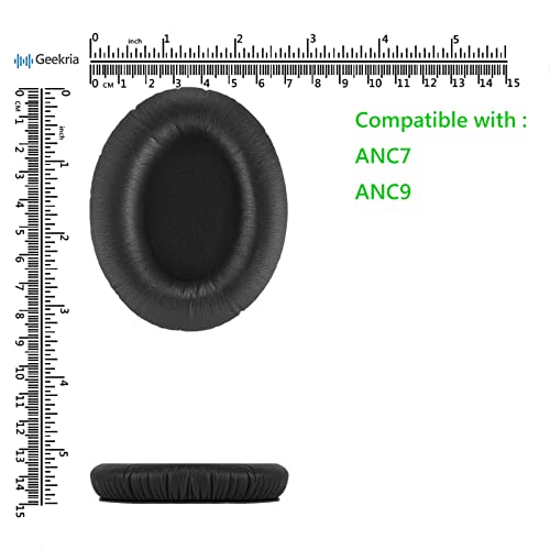 Geekria QuickFit Replacement Ear Pads for Audio-Technica ATH-ANC7, ANC9 Headphones Ear Cushions, Headset Earpads, Ear Cups Cover Repair Parts (Black)