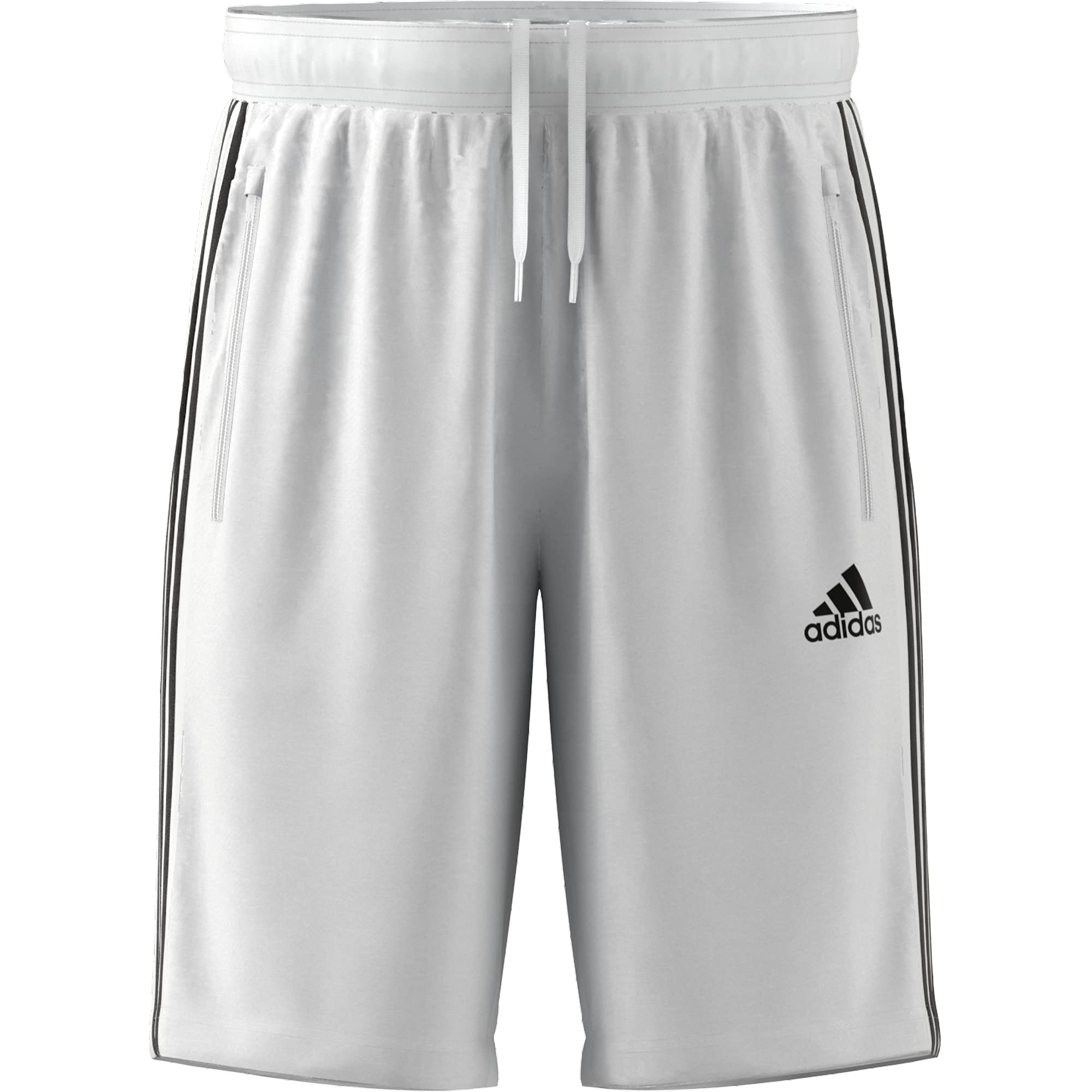 adidas mens Designed to Move 3-Stripes Short White/Black Large