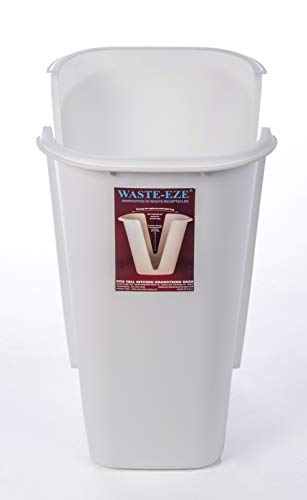 Waste-Eze; Adaptive,13 Gallon Kitchen/Office Trash Can, with Ergonomic, Easy-to-Use Design and Made in The U.S.A. - White