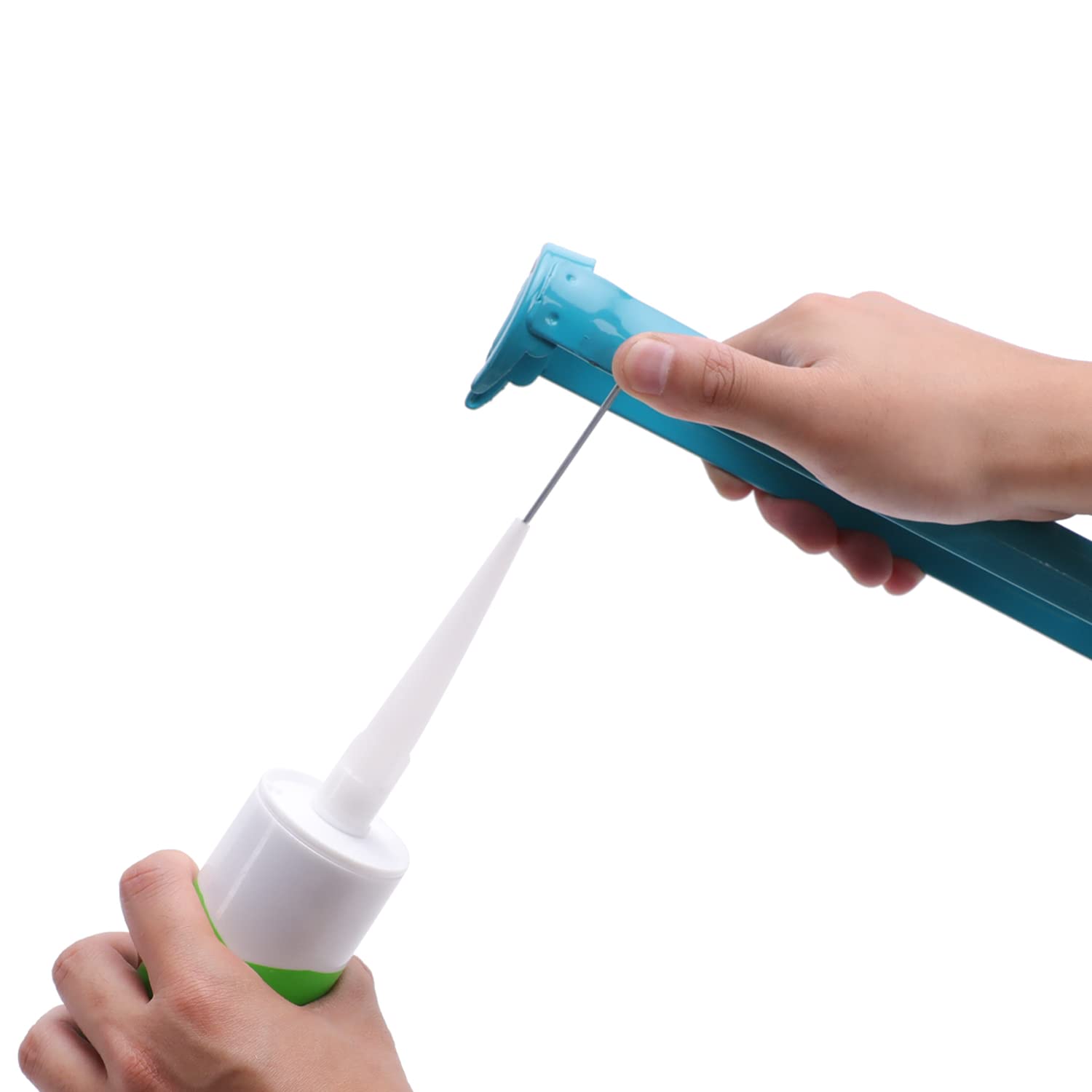 Amazon Basics Heavy Duty Sealant Caulking Gun -310ml/10oz - 12:1 Thrust Ratio, Aluminum handle with plastic support grip, Blue and Grey