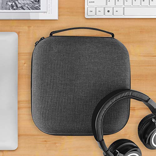 Geekria Shield Case for Large Sized Over-Ear Headphones, Replacement Hard Shell Travel Carrying Bag with Cable Storage, Compatible with Audio-Technica ATH-M50X, Sony WH505 (Dark Grey)