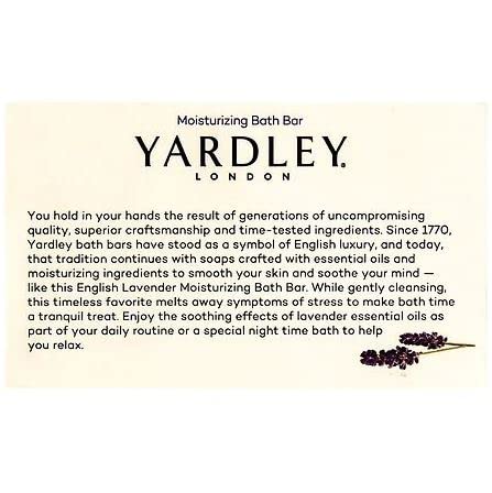 Yardley London English Lavender with Essential Oils Soap Bar, 4.25 oz Bar (Pack of 10)