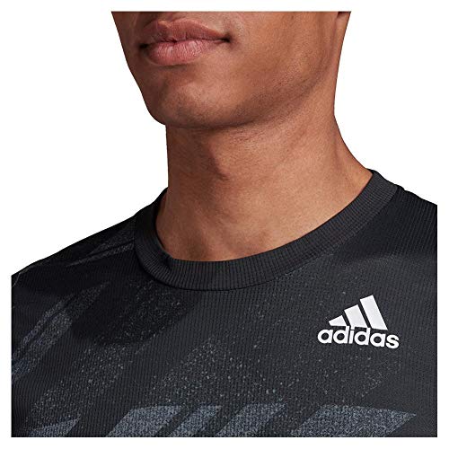 adidas mens Freelift Printed Tee HEAT.RDY Black Large