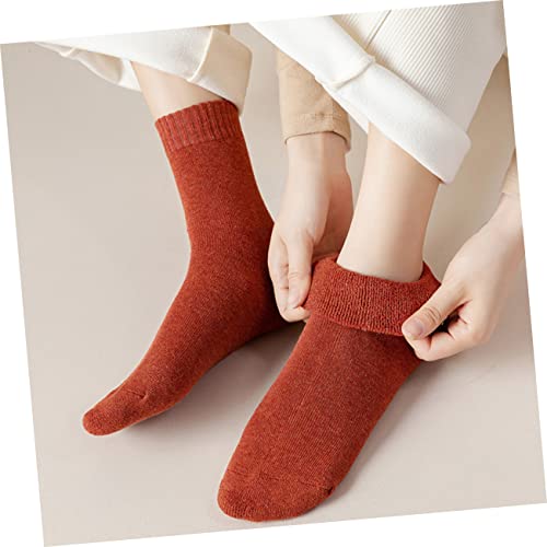 6 Pairs Stockings Thermal Crew Cozy Thickened Wool & Boot Soft Warm Comfort Women Tube Striped Medium Elastic Thick Breathable Causul Hiking Comfortable Men Winter