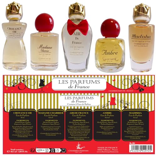 Charrier Parfums - 5 Eaux de Parfum Gift Set - 'Collection Luxe' - 49.7 ml - Made in Provence, France
