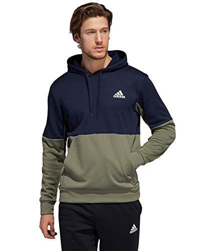 adidas mens Game & Go Pullover Hoodie Legacy Green/Grey /White Medium