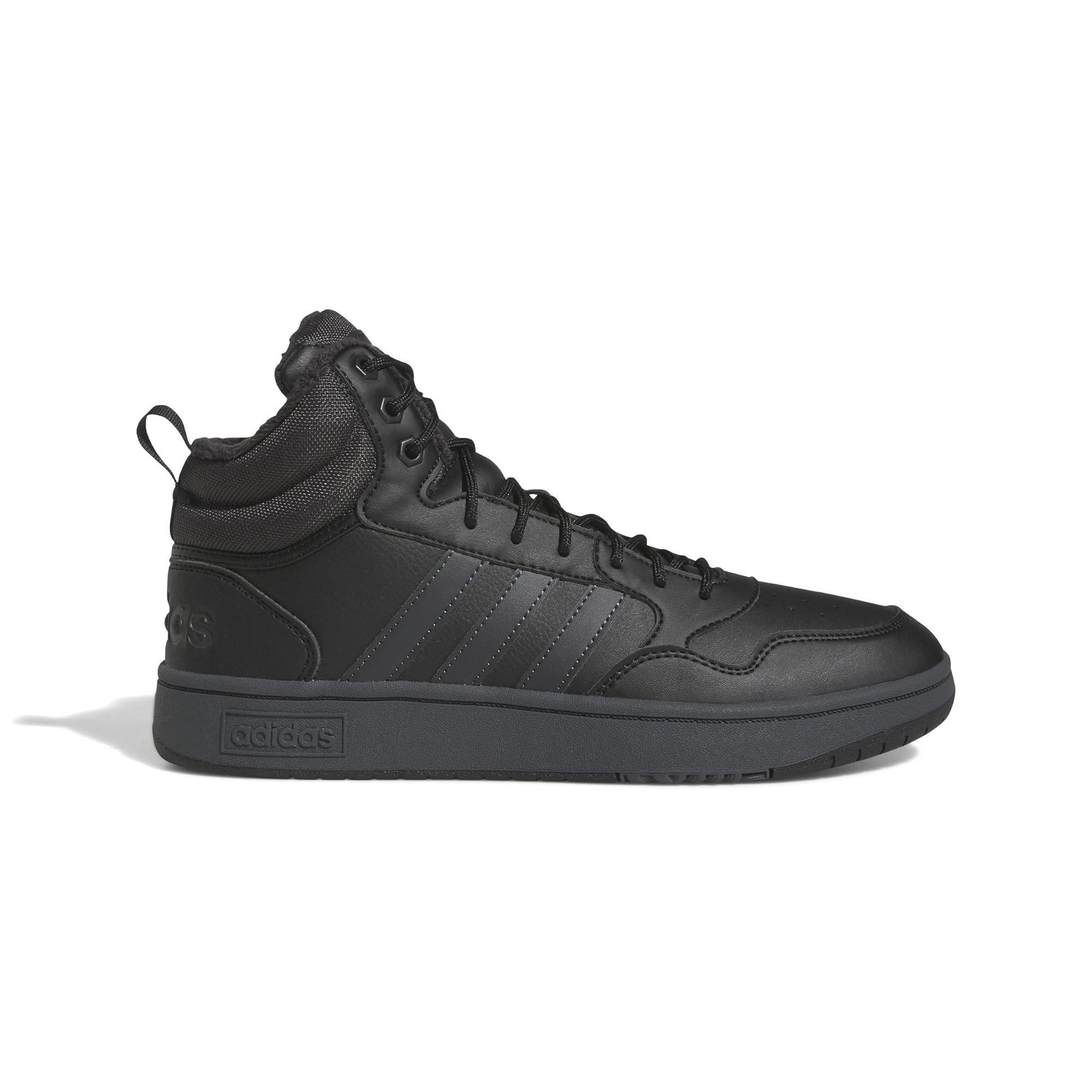adidas Men's Hoops 3.0 Mid Basketball Shoes, Black/Carbon/White, 8