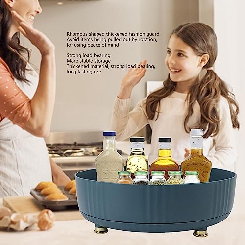 banapoy Lazy Susan Turntable, Round 360 Rotating Spice Organizer Rack Multifunctional Spinning Lazy Susan Display Tray, Non Skid, for Kitchen Countertop Makeup (Blue)