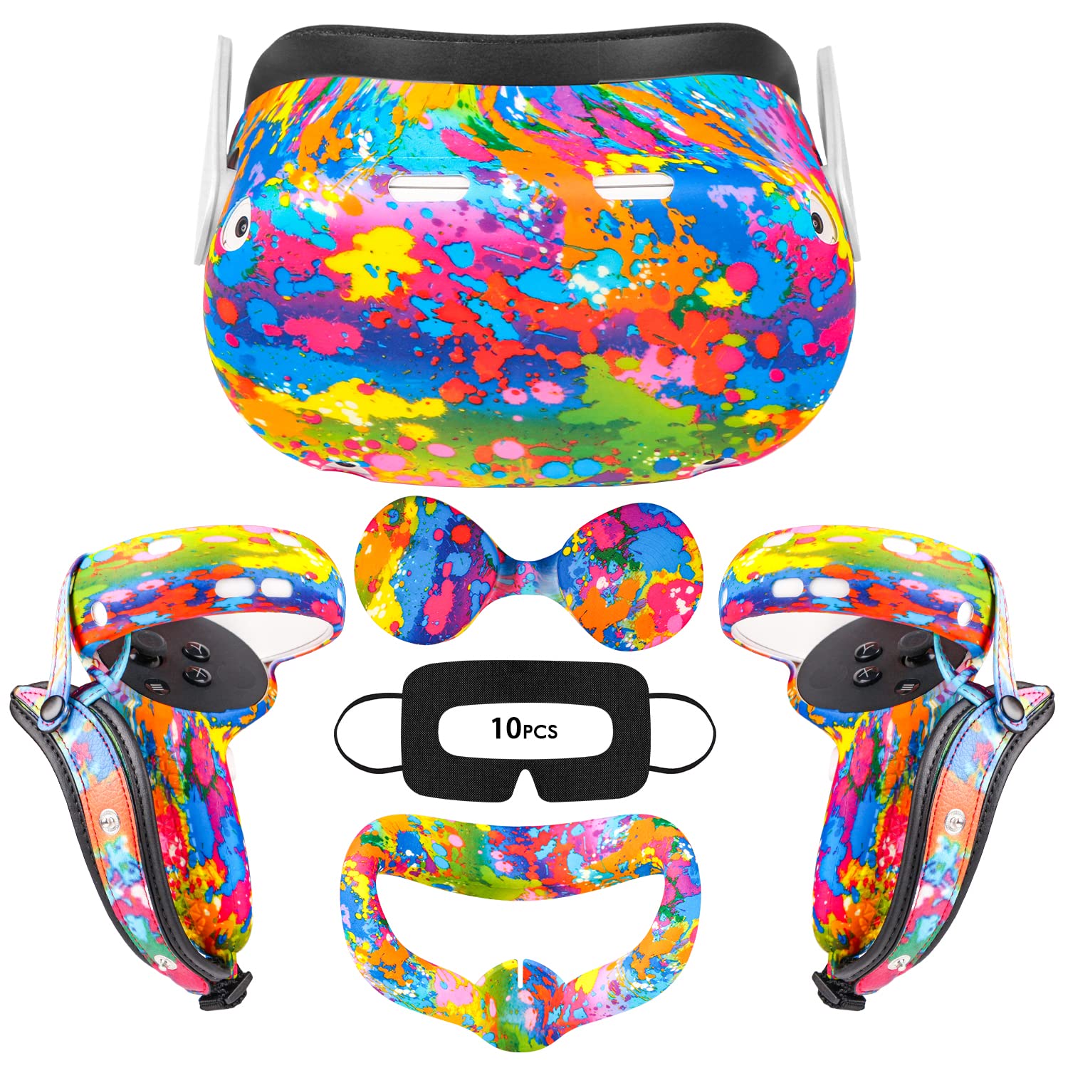 Accessories for Oculus Quest 2, YIZEIJOB Protective Silicone Cover Skin Set for Meta Quest 2 -Colorful