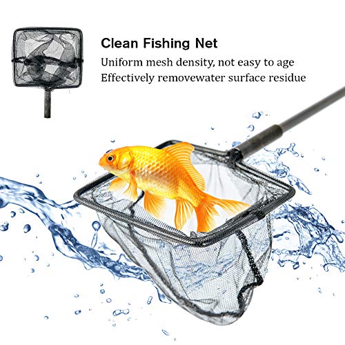 ZRDR Stainless Steel Algae Scraper Aquarium Cleaning Tool for Glass Aquariums, Including Algae Scraper, Sponge Pad, Fish Net, Cleaning Brush, Adjustable Length, Durable, Does Not Hurt The Fish Tank