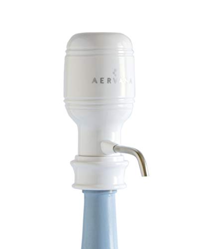 Aervana Essential: Electric Wine Aerator and Pourer/Dispenser - Air Decanter - Personal Wine Tap for Red and White Wine (White)