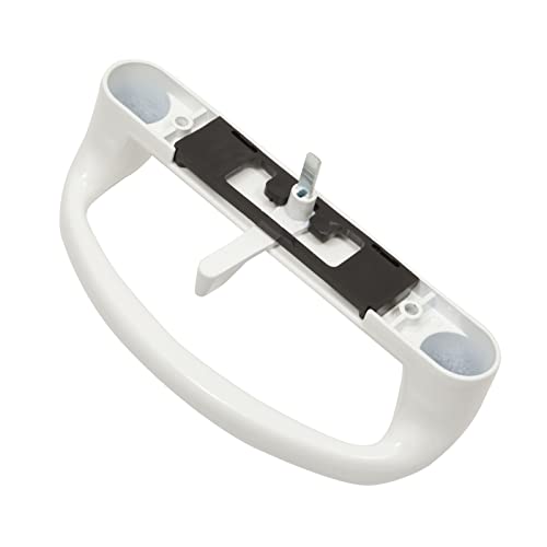 Built Industrial Sliding Glass Patio Door Handle Replacement Set, White Diecast, Mortise Style, Non-Keyed (Fits 3-15/16 Inch Hole Spacing)